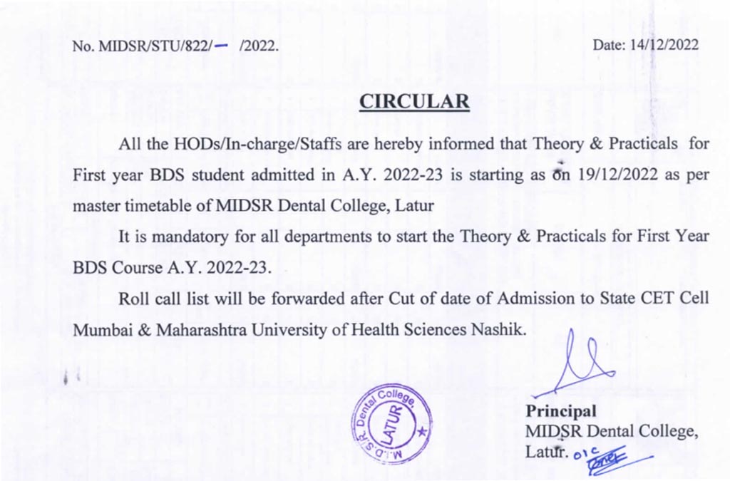 Library Committee SOP | Maharashtra Institute of Dental Sciences ...